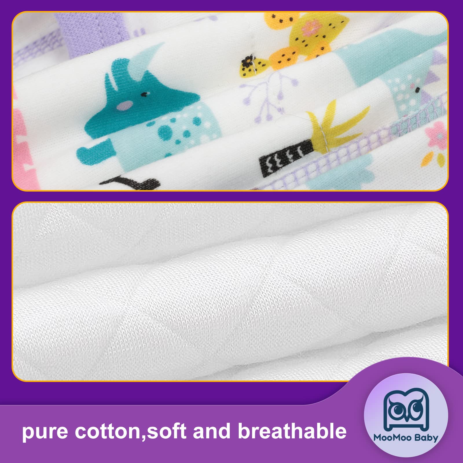 MooMoo Baby 8 Packs Potty Training Pants Cotton Absorbent Training Underwear for Toddler Baby Gir 6T