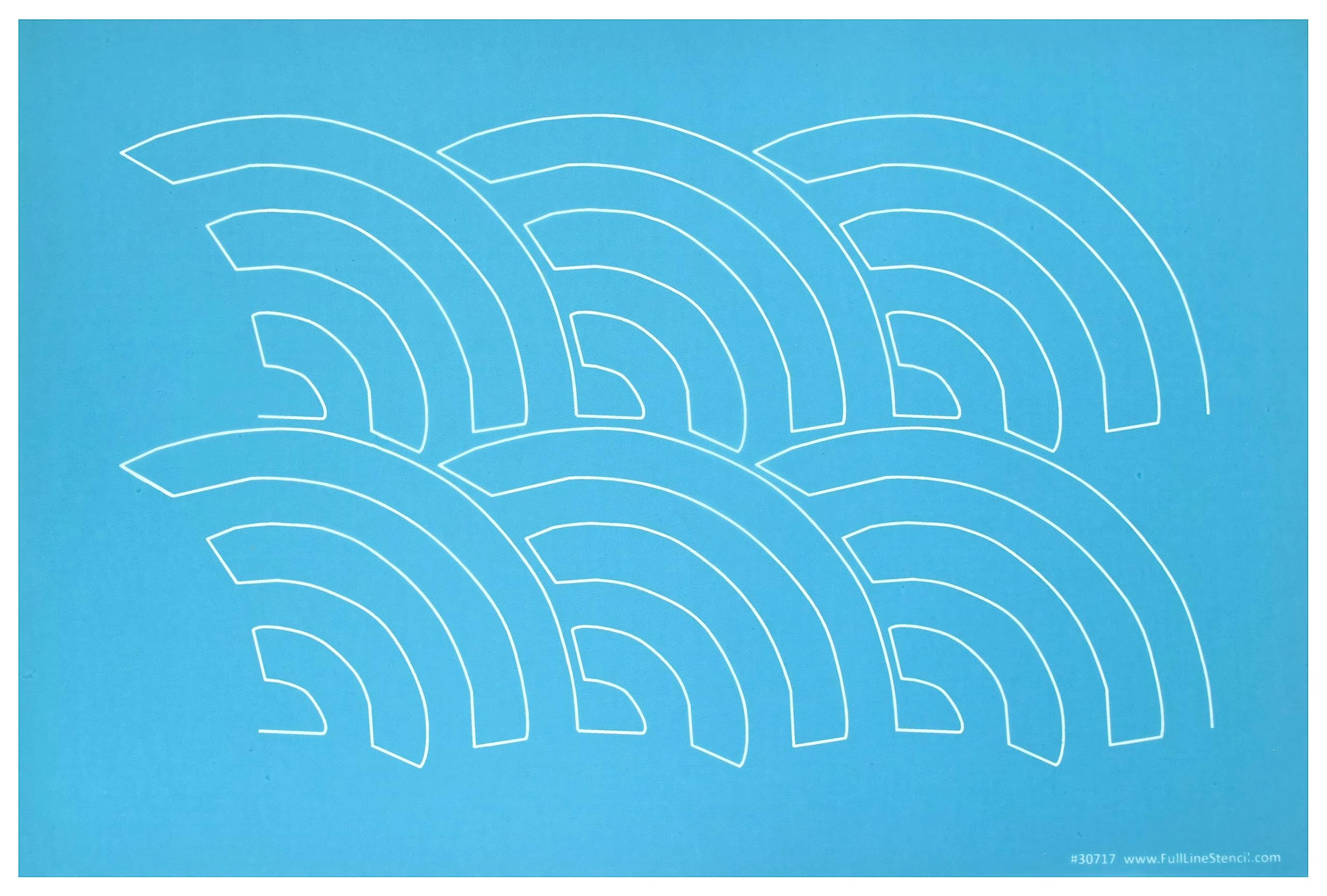 Full Line Stencil - Baptist Fan - Edge to Edge Stencil, Continuous Line Template for Free Motion Quilting, Domestic Machine, Hand Quilting, Long-Arm Quilting (30717)
