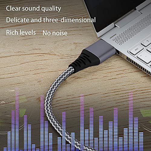USB to 1/4 Male TRS Audio Stereo Cable, USB to 6.35mm Jack Audio Adapter Compatible with Laptop,Windows or PC,Amplifier, Speaker, Headphones.6.6FT Note:Not Applicable Recording,Truck,TV USB Ports1