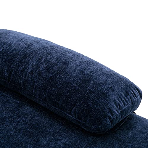 YeBingZhi 110.63" U Shaped Sectional Sofa Long Couch for Living Room Double Chaise Sofa with Comfortable Deep Seat Modern Large Sectional Sofa for Apartment Office (Navy Blue)