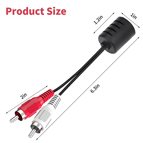 Audio Balun, 2-Pack Stereo RCA to Stereo RCA Audio Extender Over Cat5 / Cat6 UIInosoo 2 RCA to RJ45 Stereo Cable