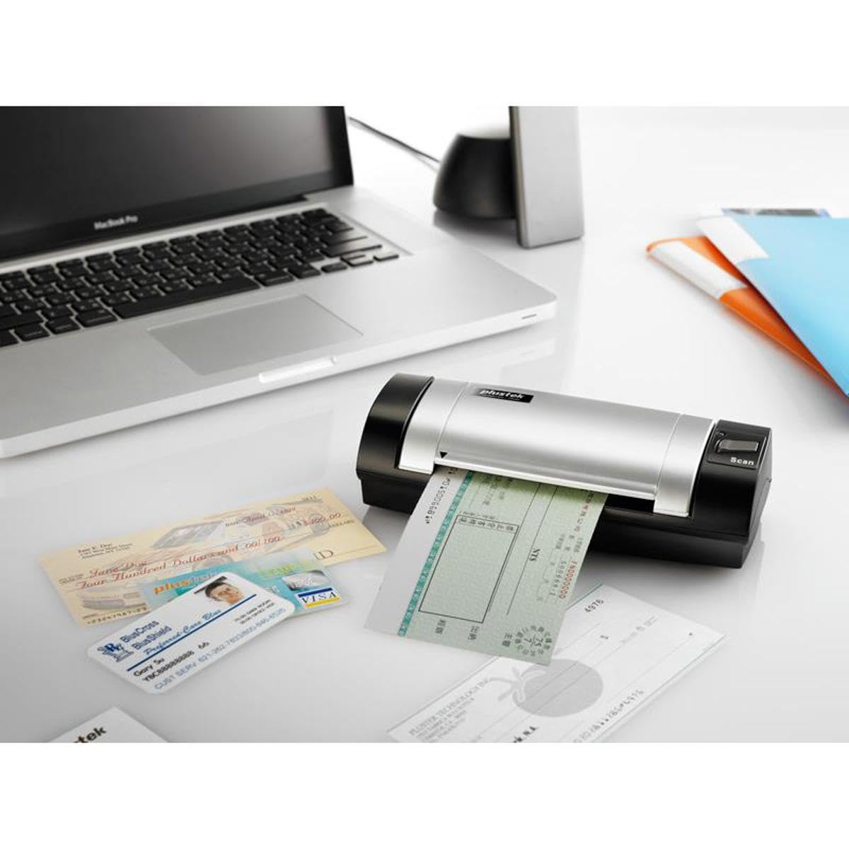 Plustek MobileOffice D620 USB-Powered Duplex Card and ID Scanner, 600 dpi Optical Resolution, 5 Seconds Per Page