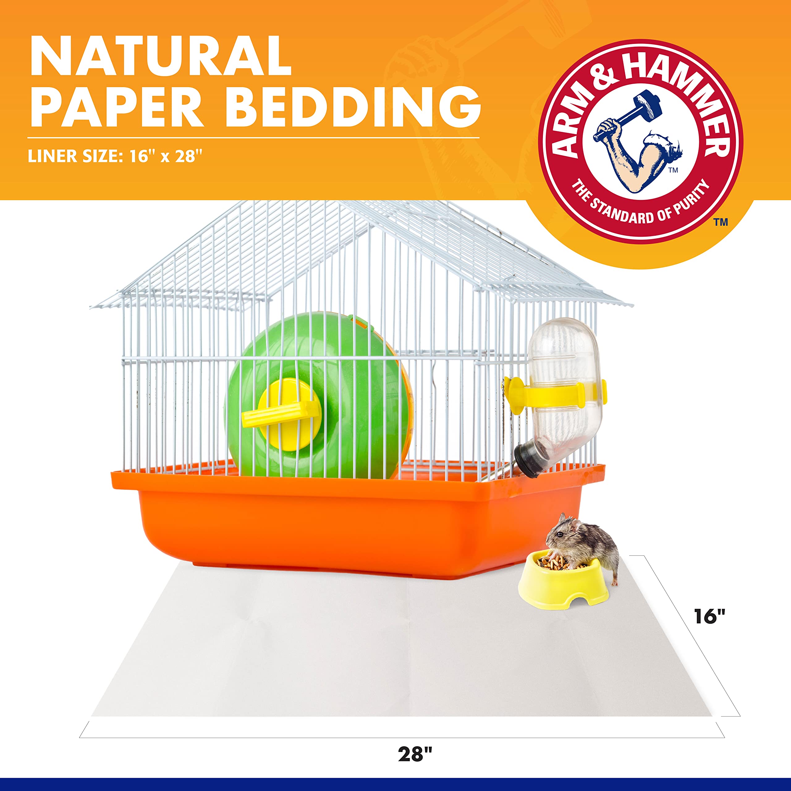 Arm & Hammer for Pets Super Absorbent Cage Liners for Guinea Pigs, Hamsters, Rabbits & All Small Animals Best Cage Liners for Small Animals (Pack of 3, 21 Count Toal)
