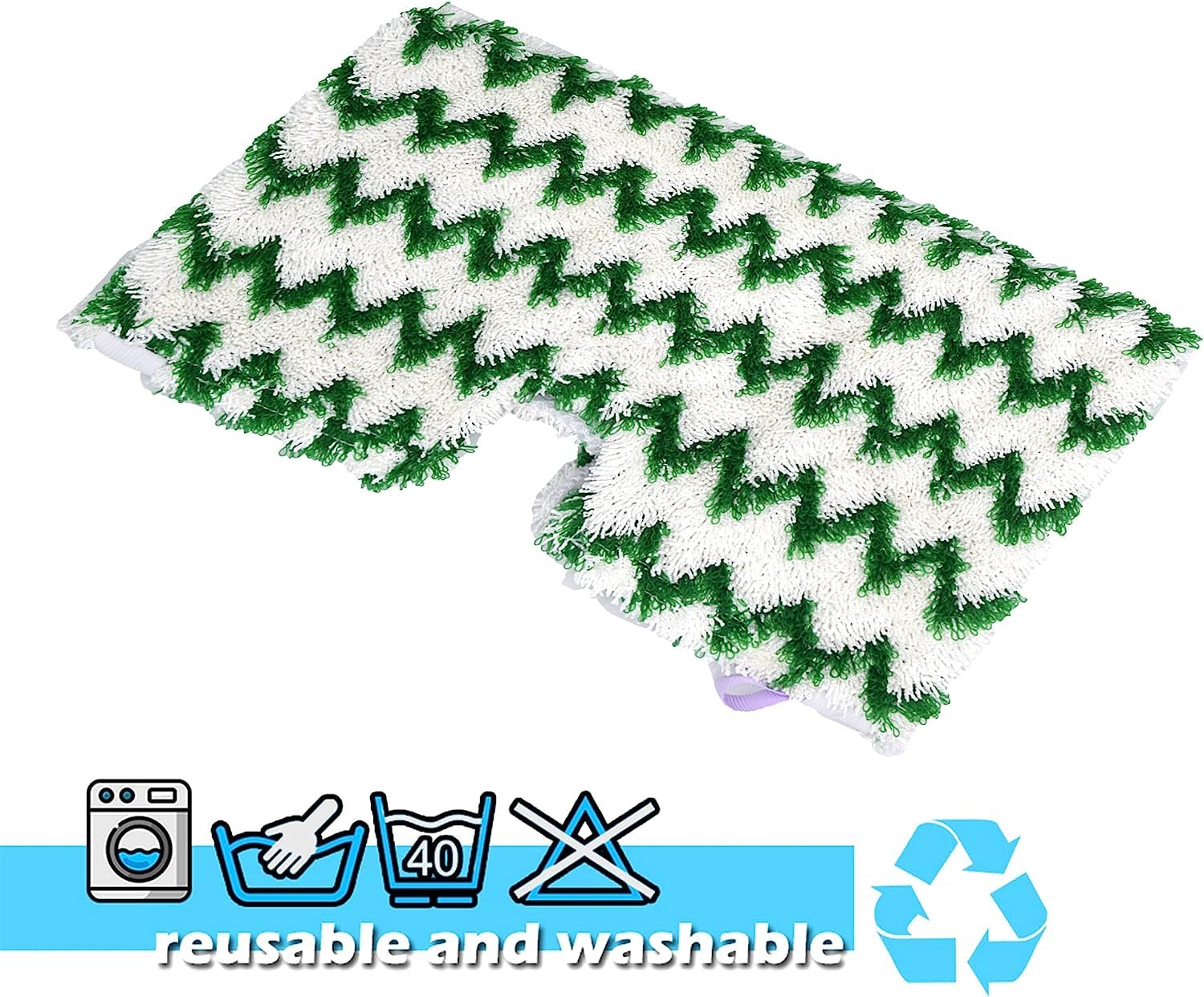 3 Pack Compatible Shark Replacement Mop Pads Steam Pocket Mops S3500 Series S3501 S3601 S3550 S3901 Green