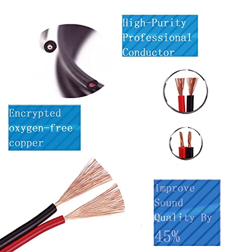 ukiism RCA to Speaker Wire Adapter, Speaker Bare Wire Cables to RCA Plugs Adapter Repair Speaker Cord for Speakers Amplifier Audio Video AV Receivers(2Pack, 1foot)