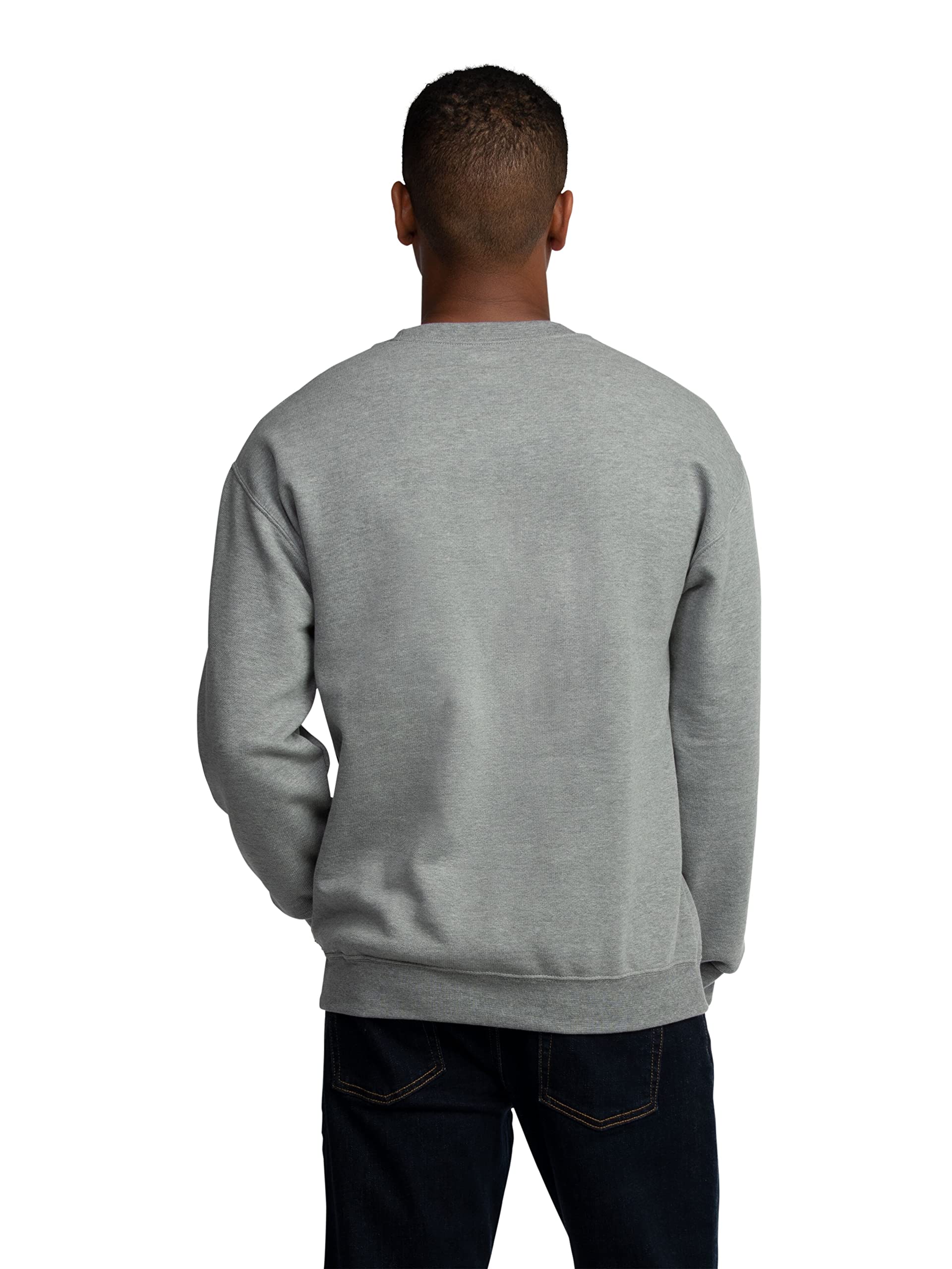 Fruit of the Loom Men's Moisture Wicking Eversoft Fleece Sweatshirt, Grey Heather, Medium