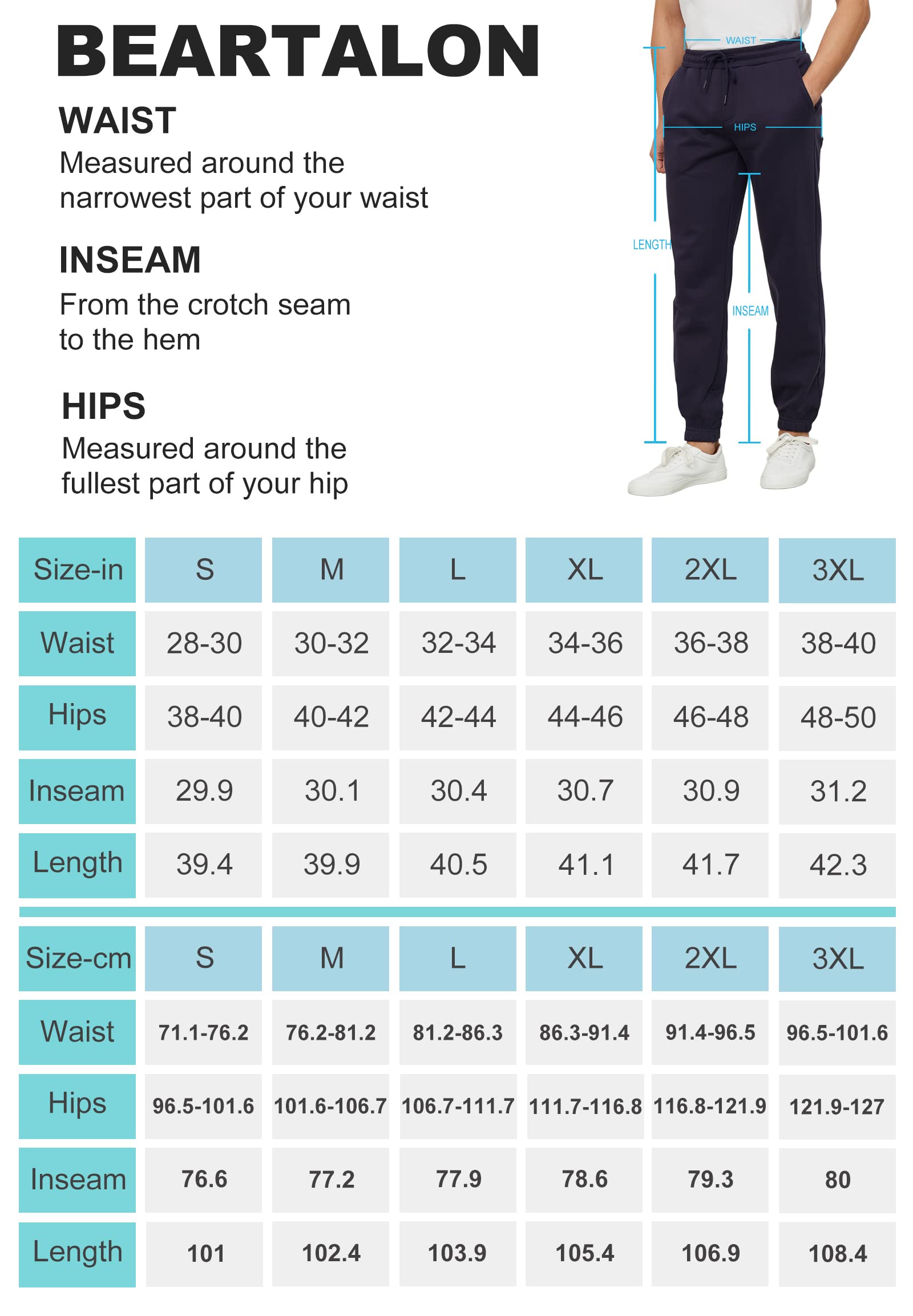 BEARTALON Fleece Sweatpants for Mens Joggers with Pockets Elastic Ankles Drawstring Sweat Pants for Casual Golf Workout Khaki S