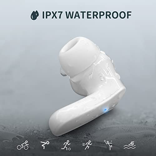 Wireless Earbuds Bluetooth V5.1 Headphones Stereo Bass with Wireless Charging Case and LED Digital Display, 48H Playtime, IPX7 Waterproof in-Ear Bluetooth Earphones for iPhone Android Smartphone