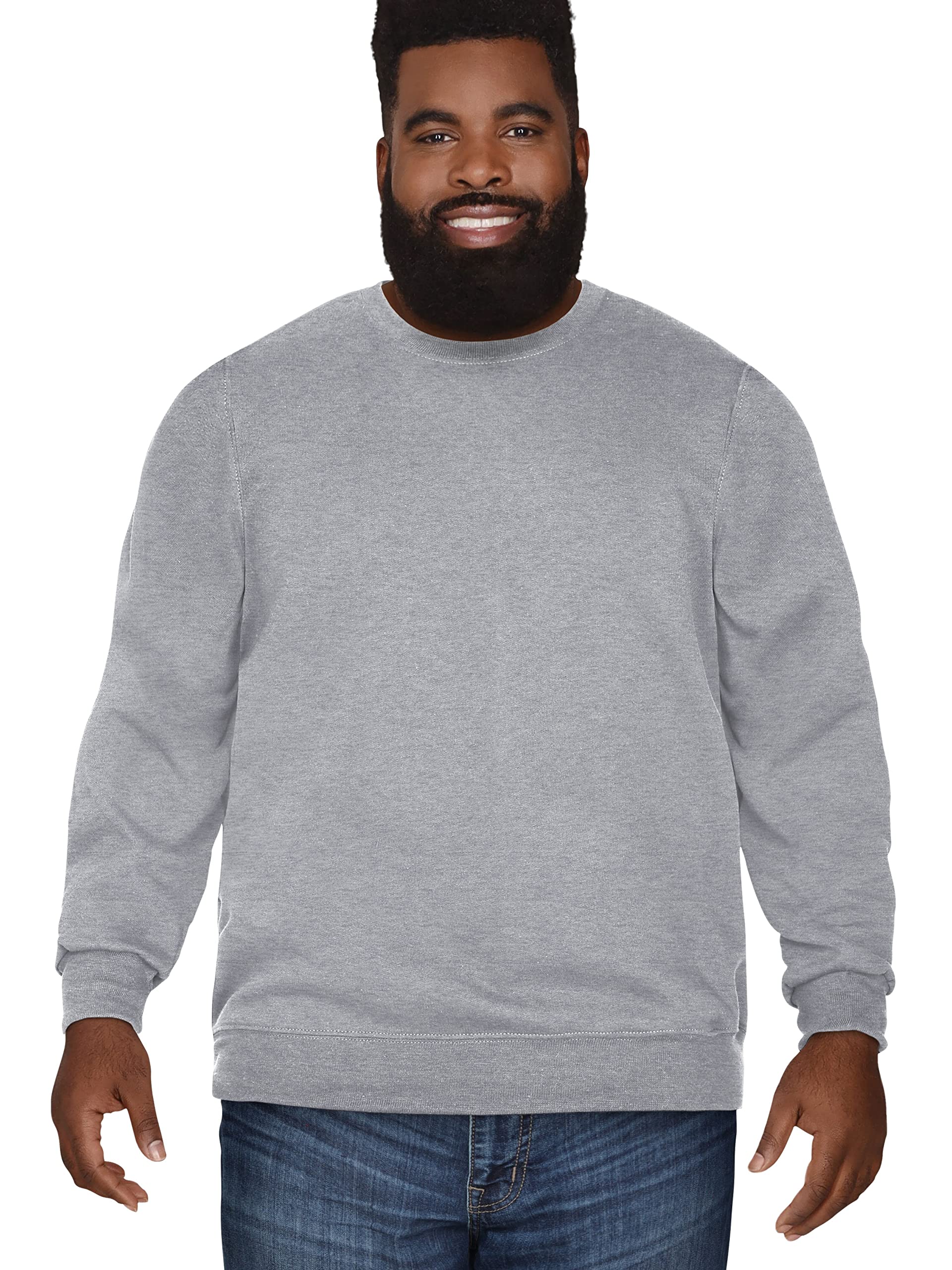 Fruit of the Loom Men's Moisture Wicking Eversoft Fleece Sweatshirt, Grey Heather, Medium