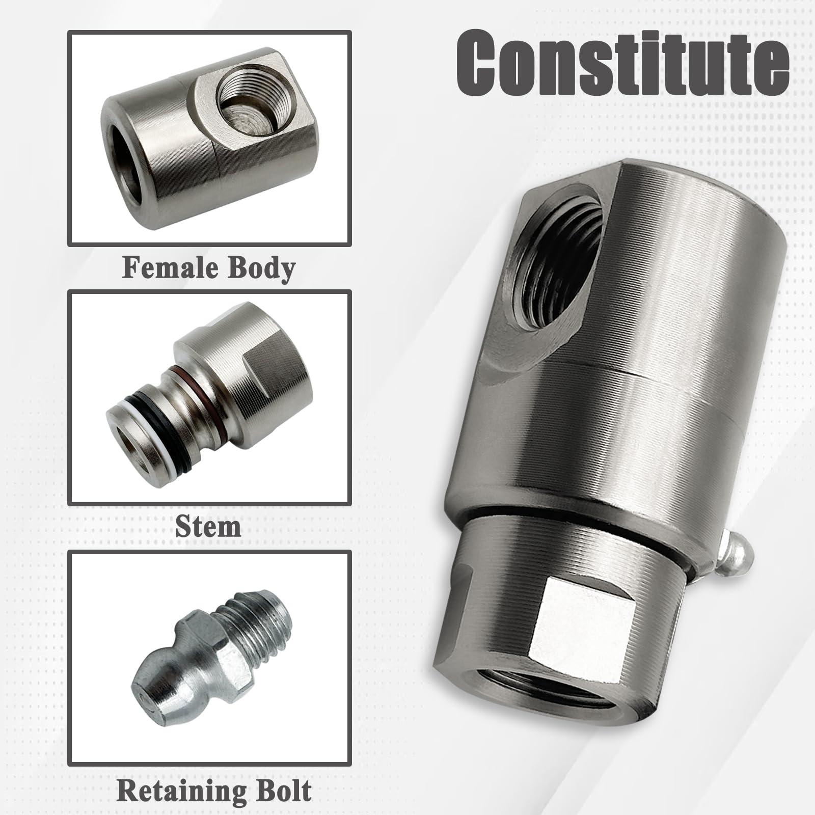 5024-Ni-AL 1/2 Inch Hose Reel Swivel Fitting Replacement, Swivel Fitting for Hose Reel 9SS8FP50XFP50-Ni-AL
