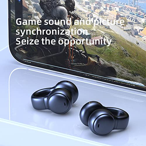 Bluetooth 5.3 Ear Clip Bone Conduction Headphones, Wireless Earbuds with Earhook for Gym, Open Ear in Ear Headphones, Mini Sports Waterproof Running Earring Headphones,