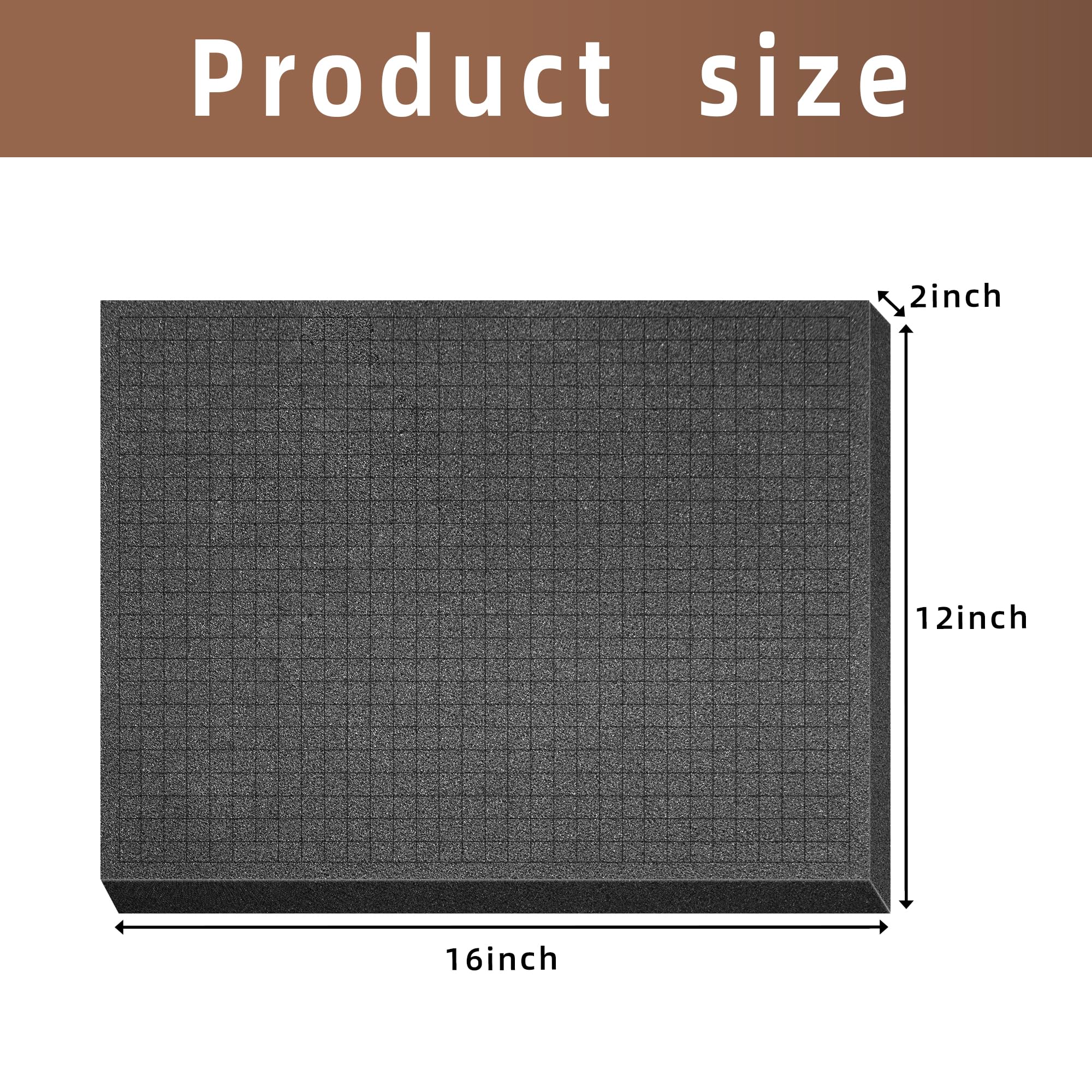 DECOHS 4 Pcs Pick and Pluck Foam- 16 x 12 x 2 Inch Pick Apart Foam Insert- Pluck Pre Cube Sheet Foam with Bottom Use for Board Game Box Cases Storage Drawer