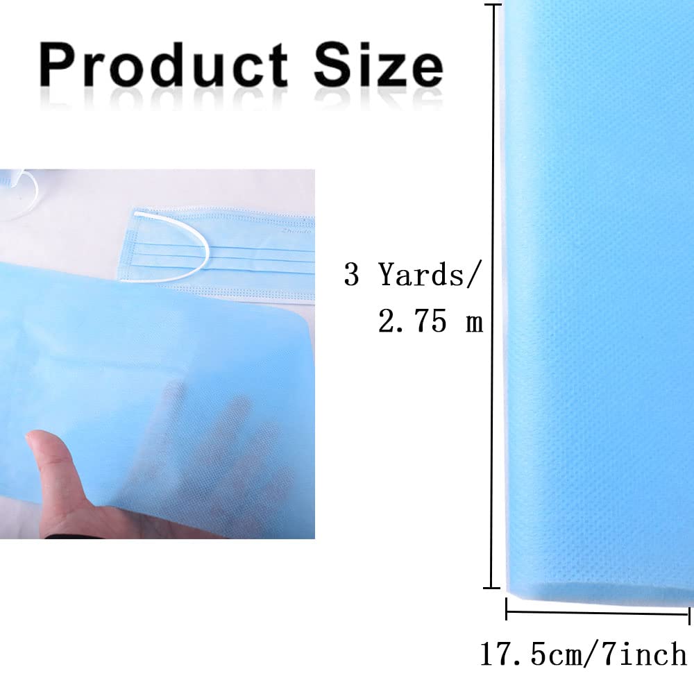 Non Woven Fusible Interface Blue/White Non Woven Interface Fabric 100% Air Filter For Face Mask DIY Supplies By Yard (10 Yards, White)