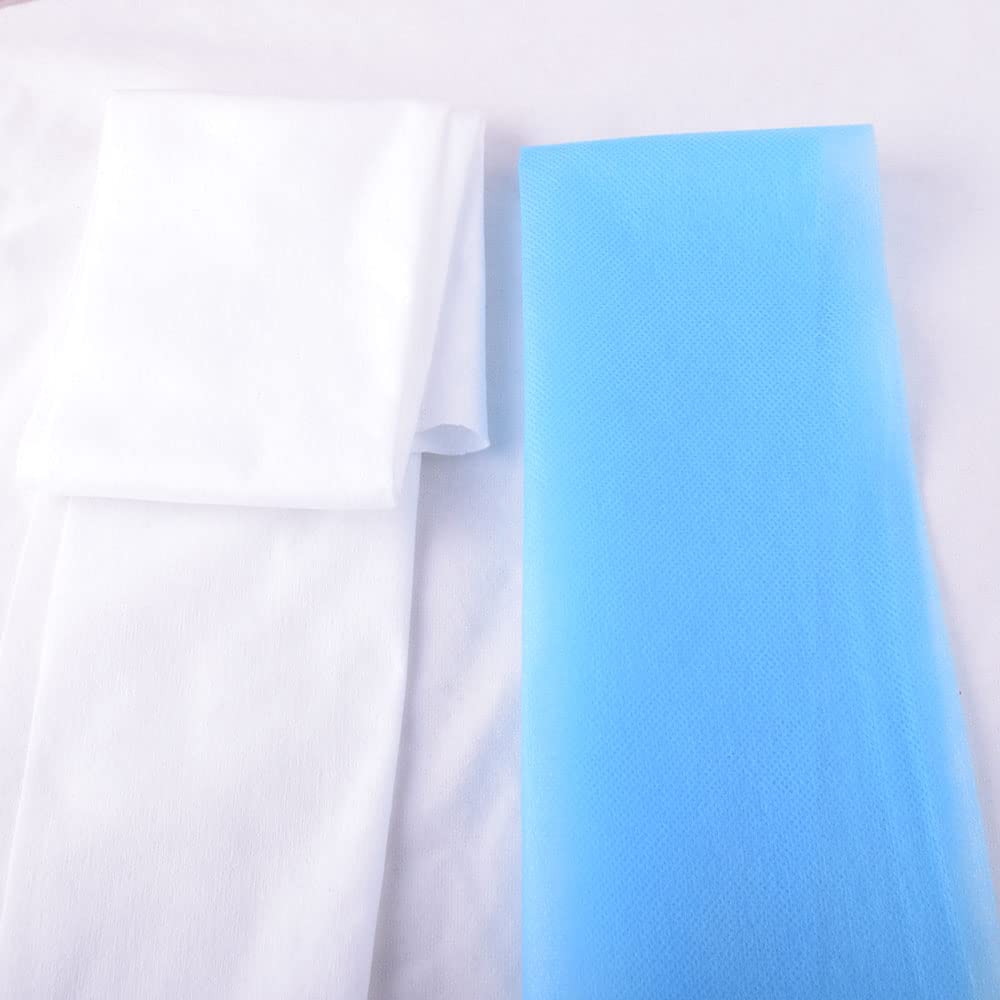 Non Woven Fusible Interface Blue/White Non Woven Interface Fabric 100% Air Filter For Face Mask DIY Supplies By Yard (10 Yards, White)
