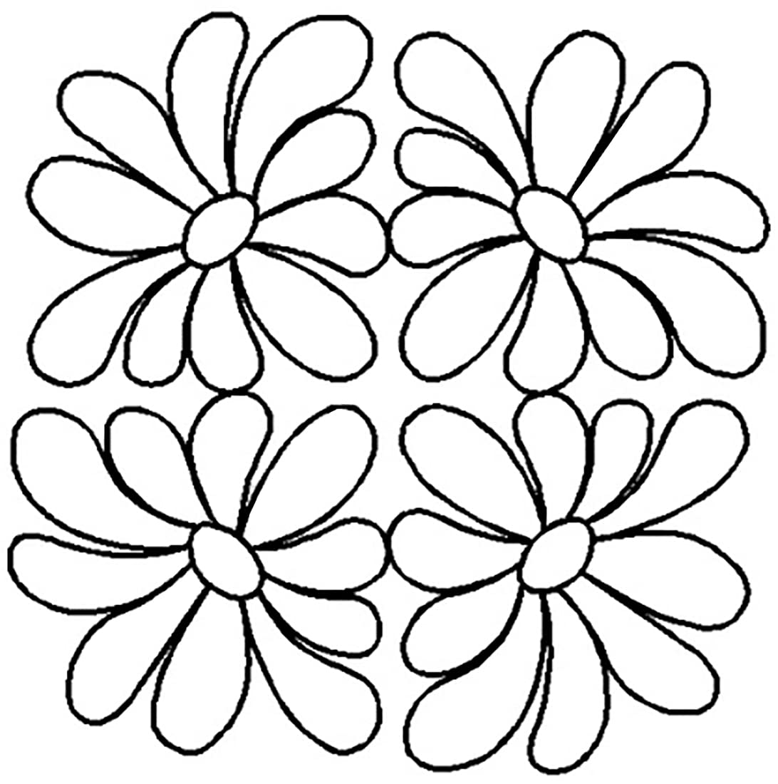 Quilting Stencils for Machine and Hand Quilting - 2 Quilting Stencils for Border, Block Patterns - Lilac Border, Daisy Block Plastic Quilt Stencil Set with Guide