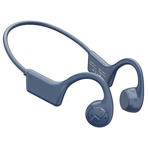 ROPASOMIC Bone Conduction Headphones, Open Ear Wireless Earphone Bluetoeth Headset with 12 Hours Playtime IP55 Sweatproof Built-in Mic,Perfect for Running Cycling Hiking and Workouts(Blue)