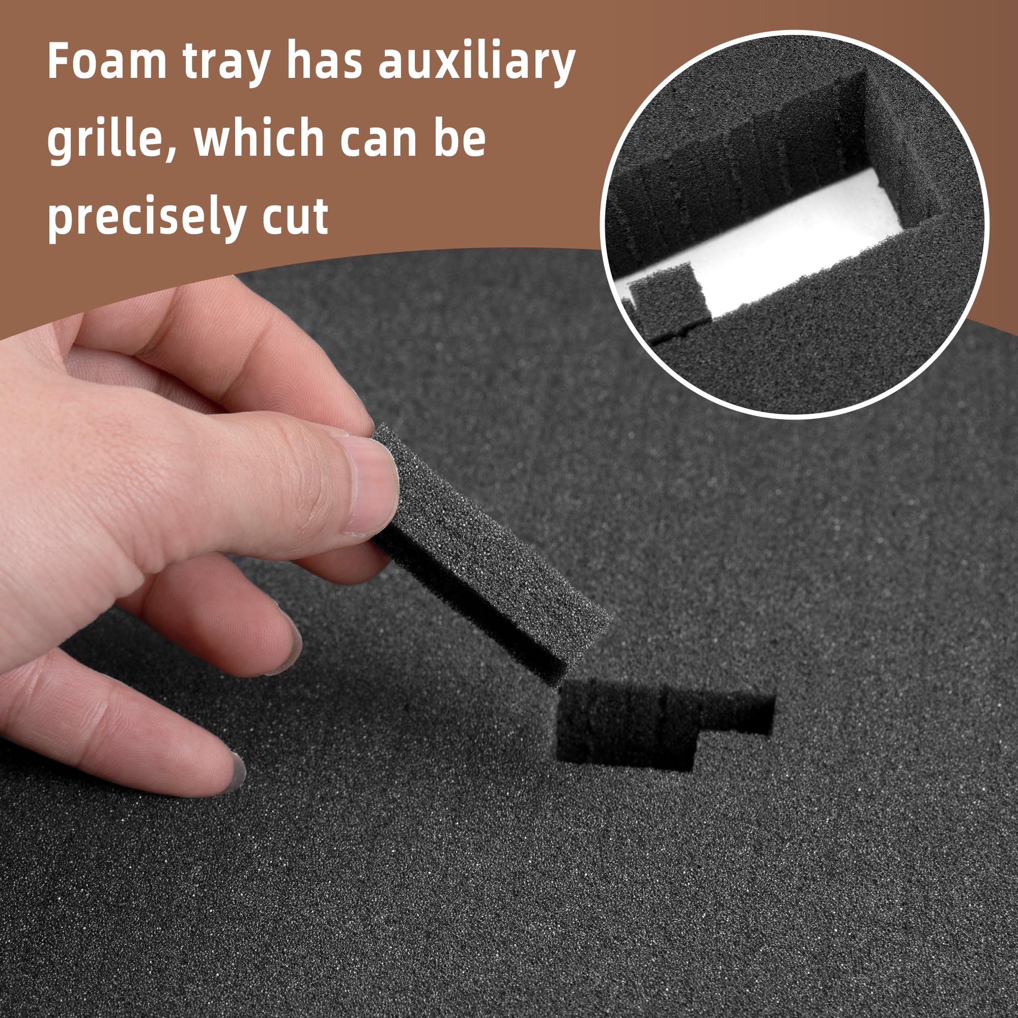 DECOHS 4 Pcs Pick and Pluck Foam- 16 x 12 x 2 Inch Pick Apart Foam Insert- Pluck Pre Cube Sheet Foam with Bottom Use for Board Game Box Cases Storage Drawer