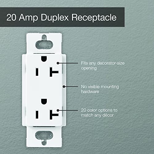 Lutron SCR-20-SW Satin Colors 20-Amp Receptacle, Snow