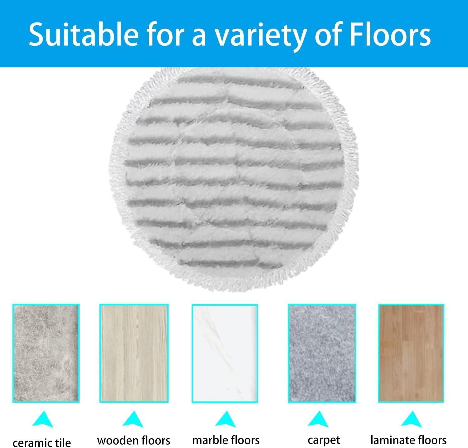 Replacement Steam Mop Pads for Shark S7000AMZ / S7001 / S7201 Steam Mop, Reusable Steam & Scrub All-in-One Cleaning Pads, Scrubbing and Sanitizing Rotating Pads for All Sealed Hard Floors (6PCS)