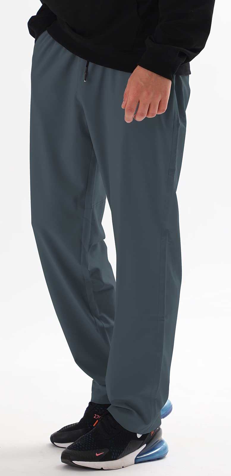 AIRIKE Mens Sweat Pants, with Pockets Outdoor Lightweight Breathable Quick Dry Athletic Jogging Hiking Pants with Elastic Waist Navy