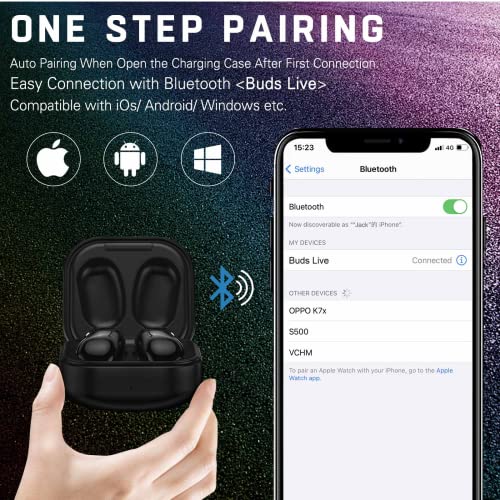 UrbanX Street Buds Live True Wireless Earbud Headphones for BLU Studio J5 - Wireless Earbuds w/Active Noise Cancelling - (US Version with Warranty) - Black