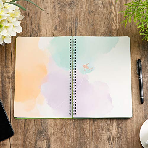 SIIXU Colorful Blank Journal Notebook, Hardcover Unlined Personal Diary to Write in for Women and Girls, Pretty Notepad for Writing, Spiral, 6.8"x9.8", 128 Pages, Autumn