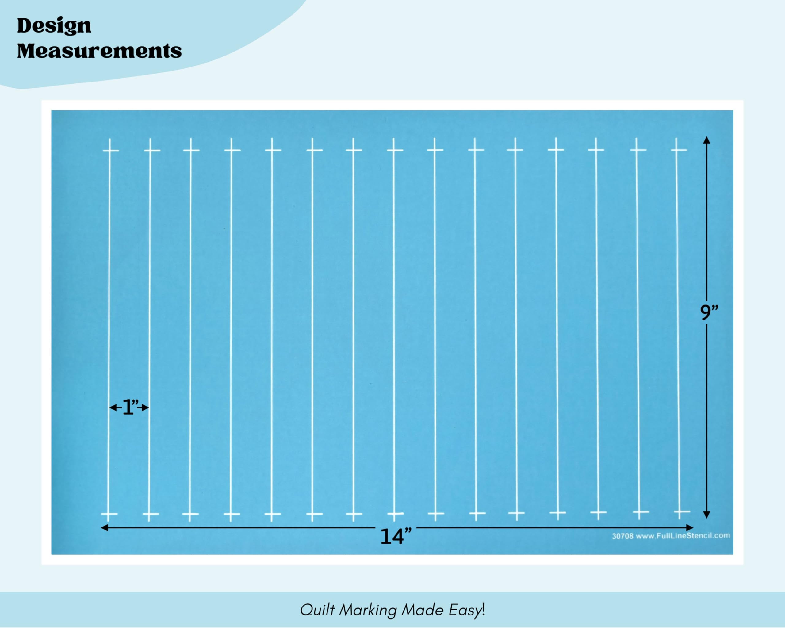 Full Line Stencil - 1" Parallel Lines Stencil, Template for Free Motion Quilting, Domestic Machine Quilting, Hand Quilting, or Long-Arm Quilting (30708)