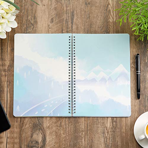 SIIXU Colorful Blank Journal Notebook, Hardcover Unlined Personal Diary to Write in for Women and Girls, Pretty Notepad for Writing, Spiral, 6.8"x9.8", 128 Pages, Autumn