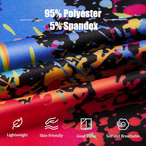UNIFACO Men Women Causal Splatter Active Jogging Pants Baggy Elastic Sweatpants Black L
