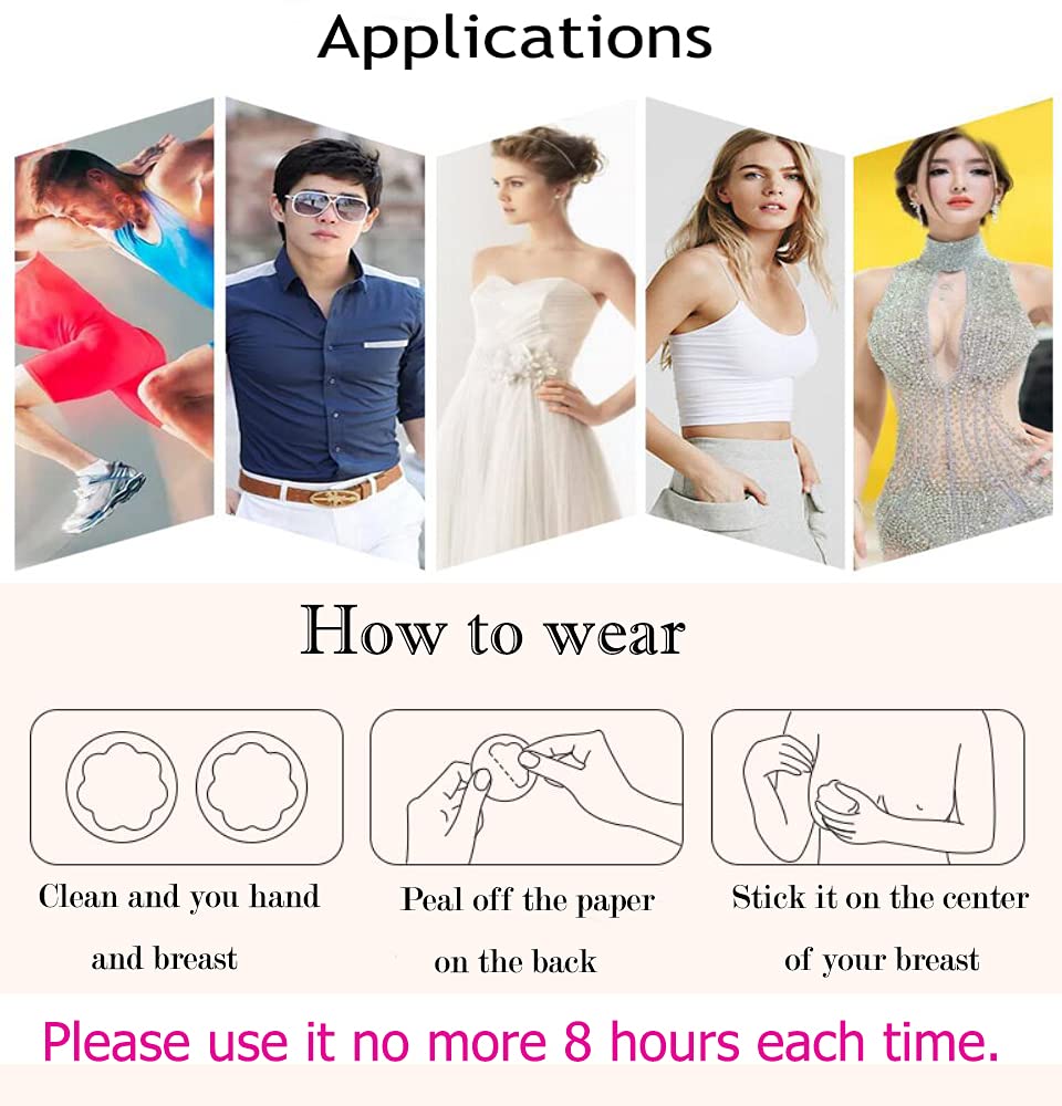 CLOHO Self Adhensive Nipple Covers Disposable Lingerie Breast Pasties Petals, 10pairs91, free size