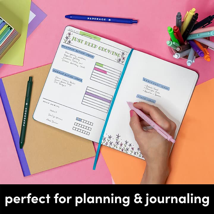 PAPERAGE Dotted Journal Notebook, (Blue), 160 Pages, Medium 5.7 inches x 8 inches - 100 GSM Thick Paper, Hardcover
