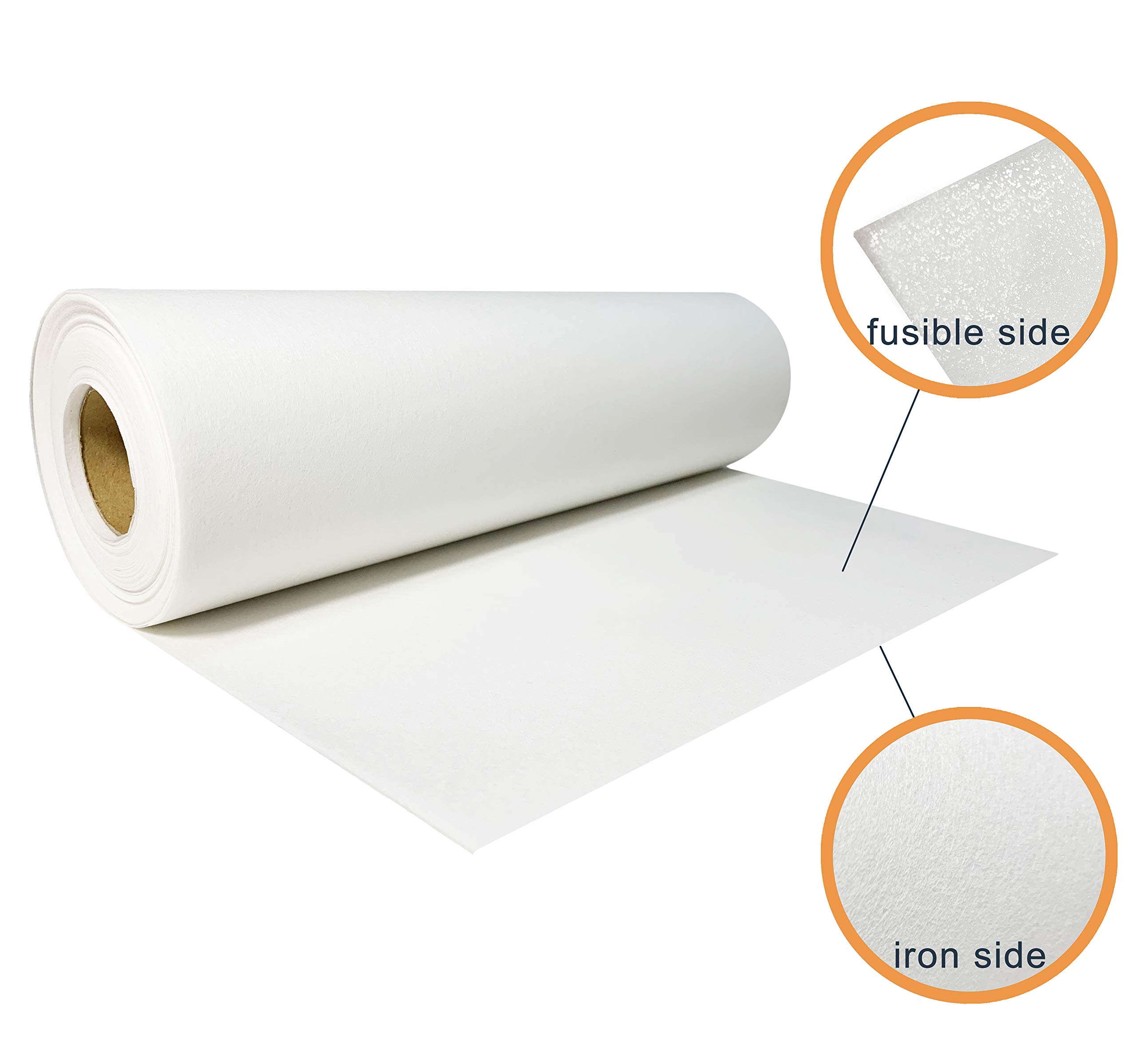 HimaPro Fusible Iron on Embroidery Stabilizer Backing 12 inch x 25 Yard Roll (Tearaway)