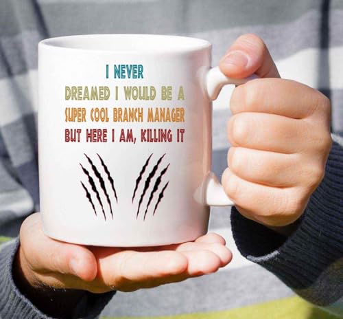 Killing It Lifestyle Gift for Branch Managers, Unisex Sweat for Grey Multicolor - Quote on 11 Oz White Ceramic Coffee Mug