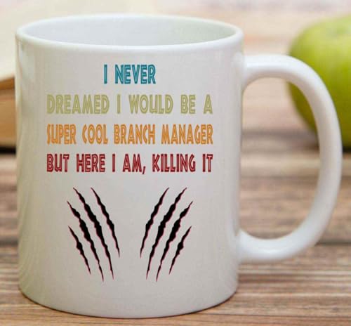 Killing It Lifestyle Gift for Branch Managers, Unisex Sweat for Grey Multicolor - Quote on 11 Oz White Ceramic Coffee Mug