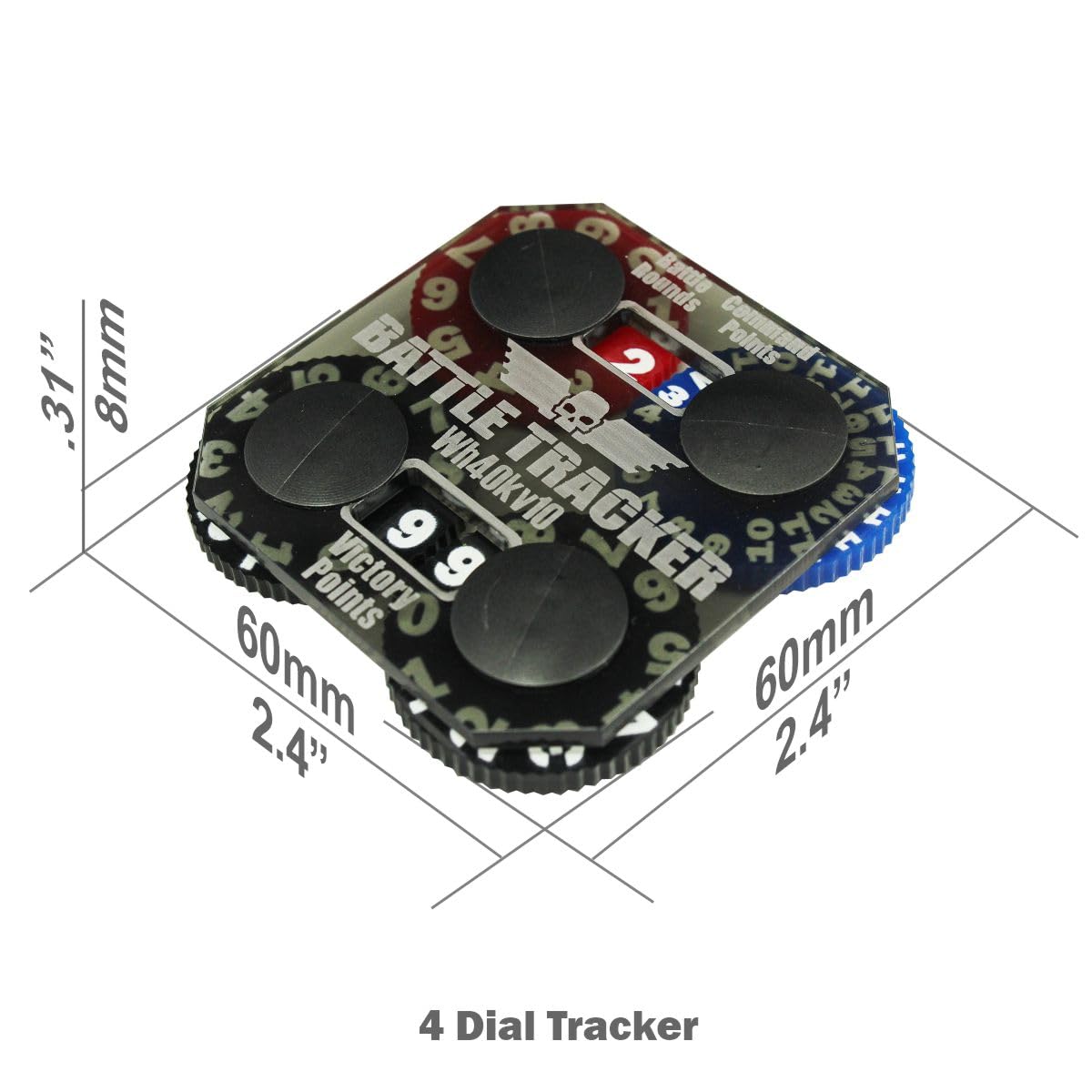 LITKO Battle Tracker | Victory Points | Turn | Command Points | Objective | Battle Points | Tracker | Compatible with Warhammer 40K 10th Edition and Age of Sigmar