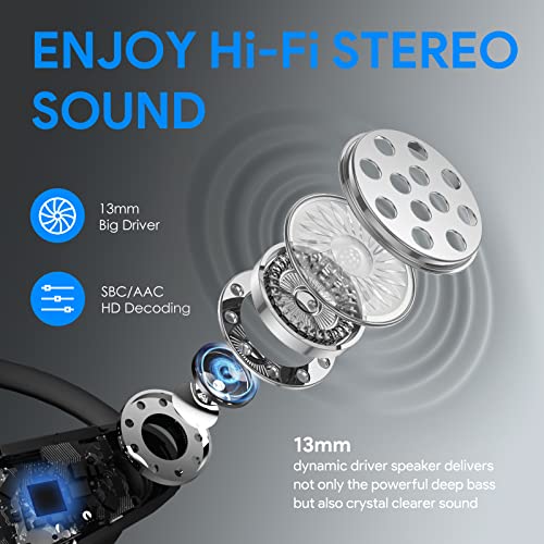 Bluetooth Headphones True Wireless Earbuds with Charging Case IPX10 Waterproof Stereo Sound Earphones Built-in Mic in-Ear Headsets Deep Bass for Sport Running, Fast Pair