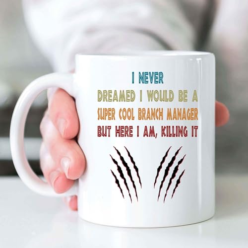 Killing It Lifestyle Gift for Branch Managers, Unisex Sweat for Grey Multicolor - Quote on 11 Oz White Ceramic Coffee Mug