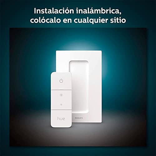 Philips Hue 2-Pack White and Color A19 Medium Lumen Smart Bulb & Smart Dimmer Switch and Remote, Installation-Free, Smart Home, Exclusively for Philips Hue Smart Lights (2021 Version), White (562777)