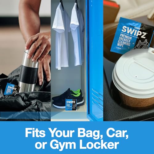 Swipz Shoe and Sneaker Wipes - Complete Tennis Shoe Cleaner Eraser Kit - Instant White Leather Sole Cleaner Cloths in 12 Travel Packs