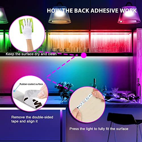 dalattin Led Lights for Bedroom 50ft, Smart Bluetooth Led Strip Lights That Sync with Music Ambient Lighting for Room, Game, Party (2 Rolls of 25ft)
