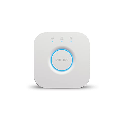 Philips Hue White and Color Ambiance Extra Bright Dimmable Recessed LED Smart 6" Downlight for Retrofit Cans-4 Count (Pack of 1) (578674) & Bridge Smart Lighting Hub - White