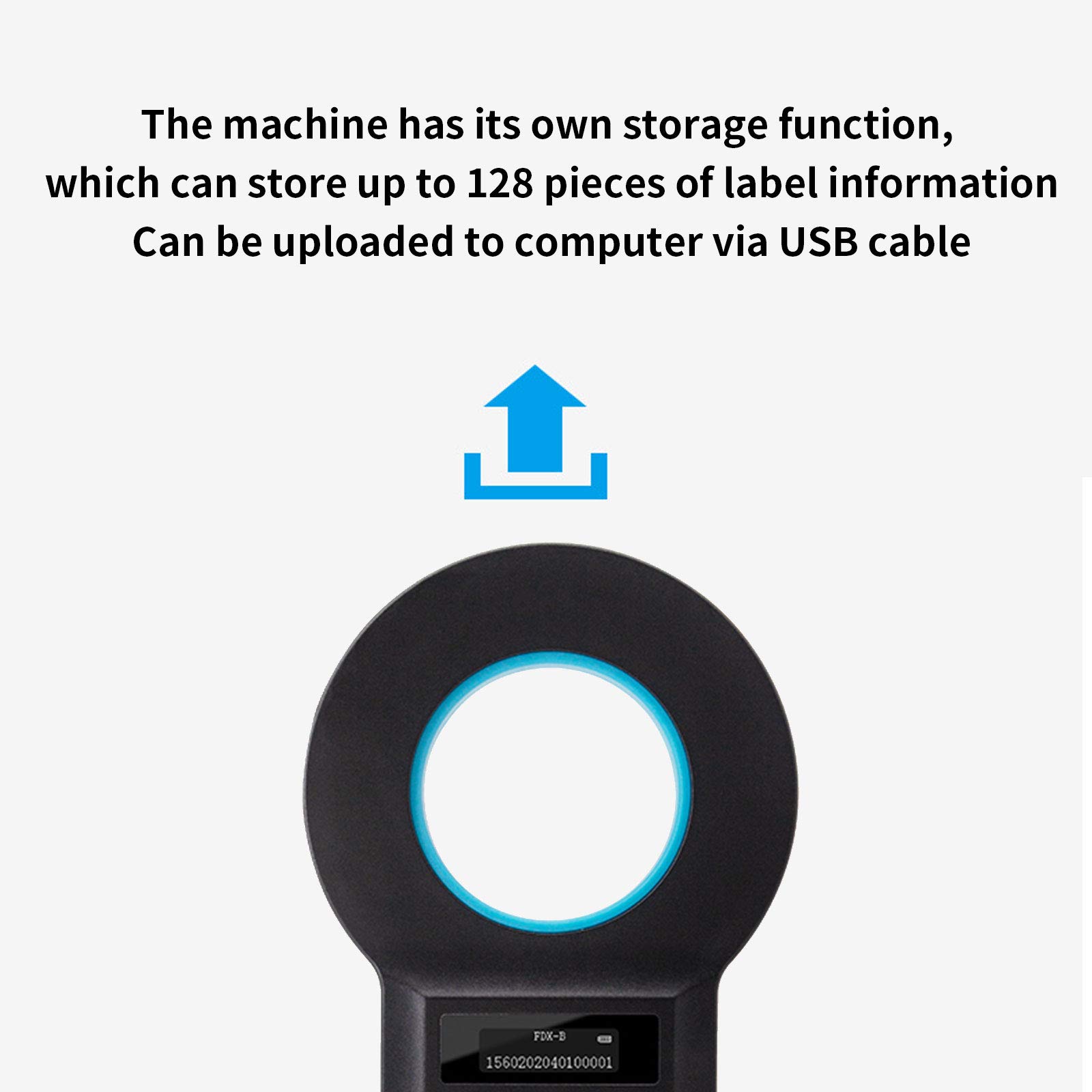 Bluetooth Animal Microchip Tag Reader Scanner, Symcode Wireless RFID EMID Animal Handheld Reader Pet ID Scanner Rechargeable Animal Chip Scanner Pet Tag Scanner FDX-B(ISO 11784/11785) ID64 RFID