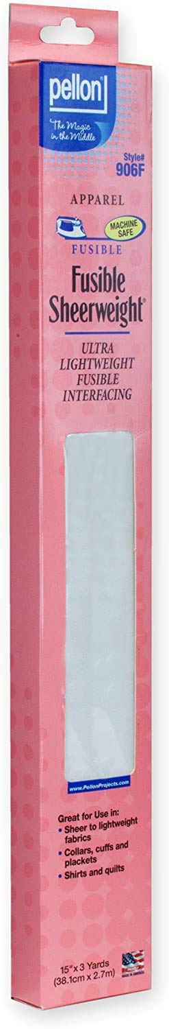 Pellon 906F Fusible Sheerweight 15" x 3 yds Package, White (Pack of 3)