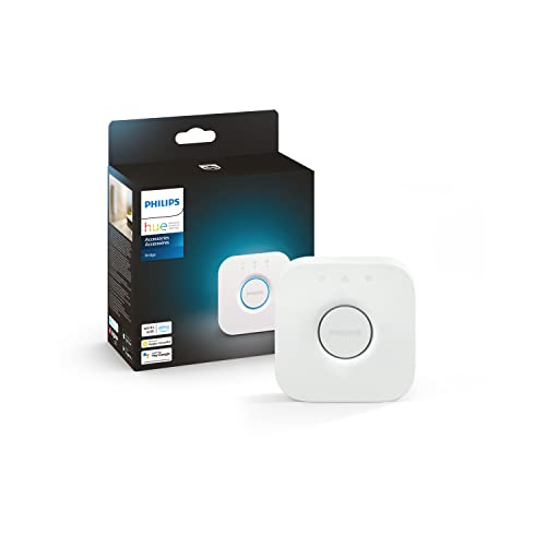 Philips Hue White and Color Ambiance Extra Bright Dimmable Recessed LED Smart 6" Downlight for Retrofit Cans-4 Count (Pack of 1) (578674) & Bridge Smart Lighting Hub - White