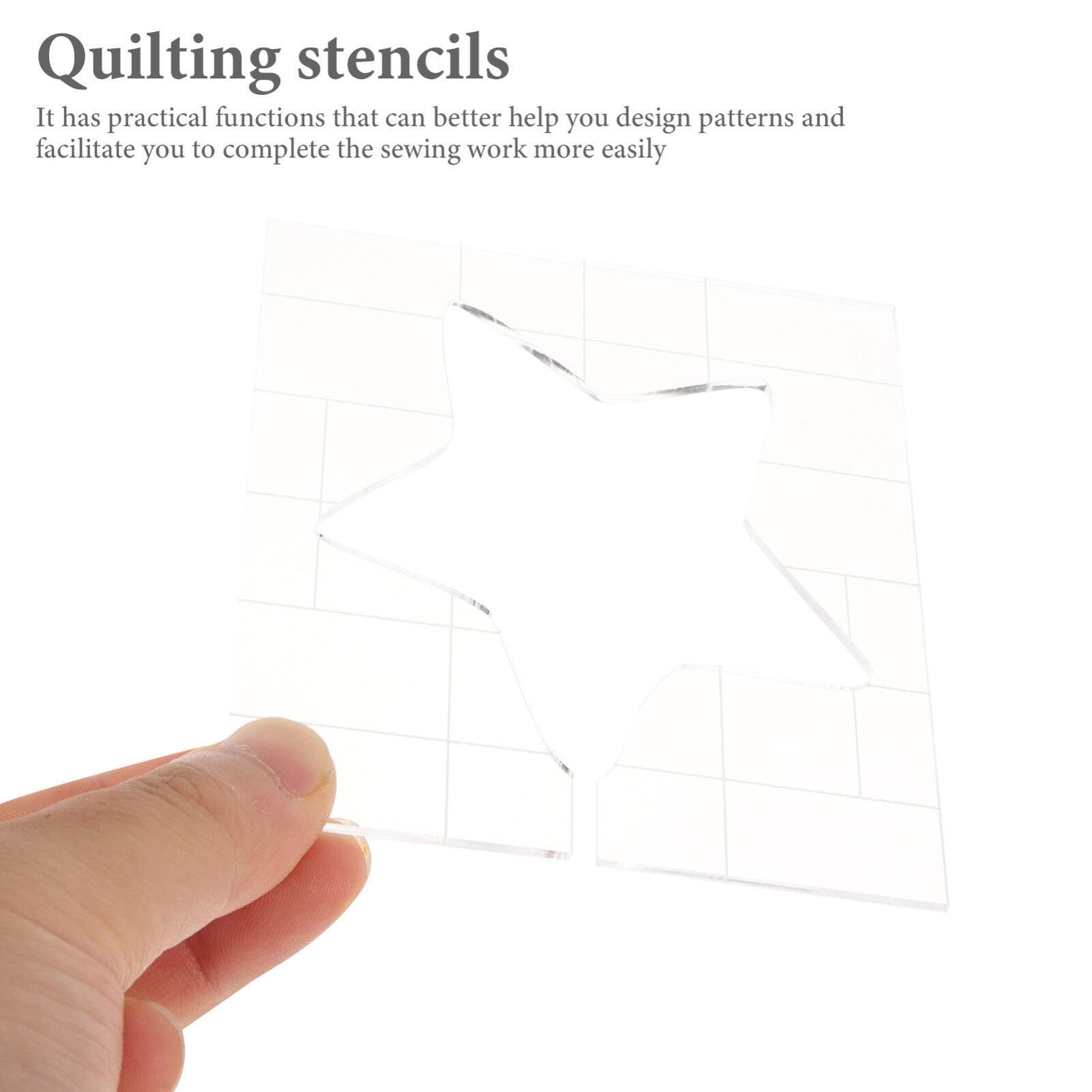 EXCEART Quilting Template Clear Acrylic Star Shaped Sewing Stencil Reusable Quilting Template Rulers for DIY Embroidery Patchwork