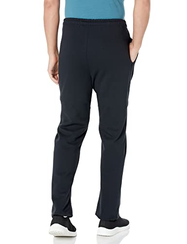 Jerzees mens Fleece Sweatpants, Open Bottom - Black, Large US