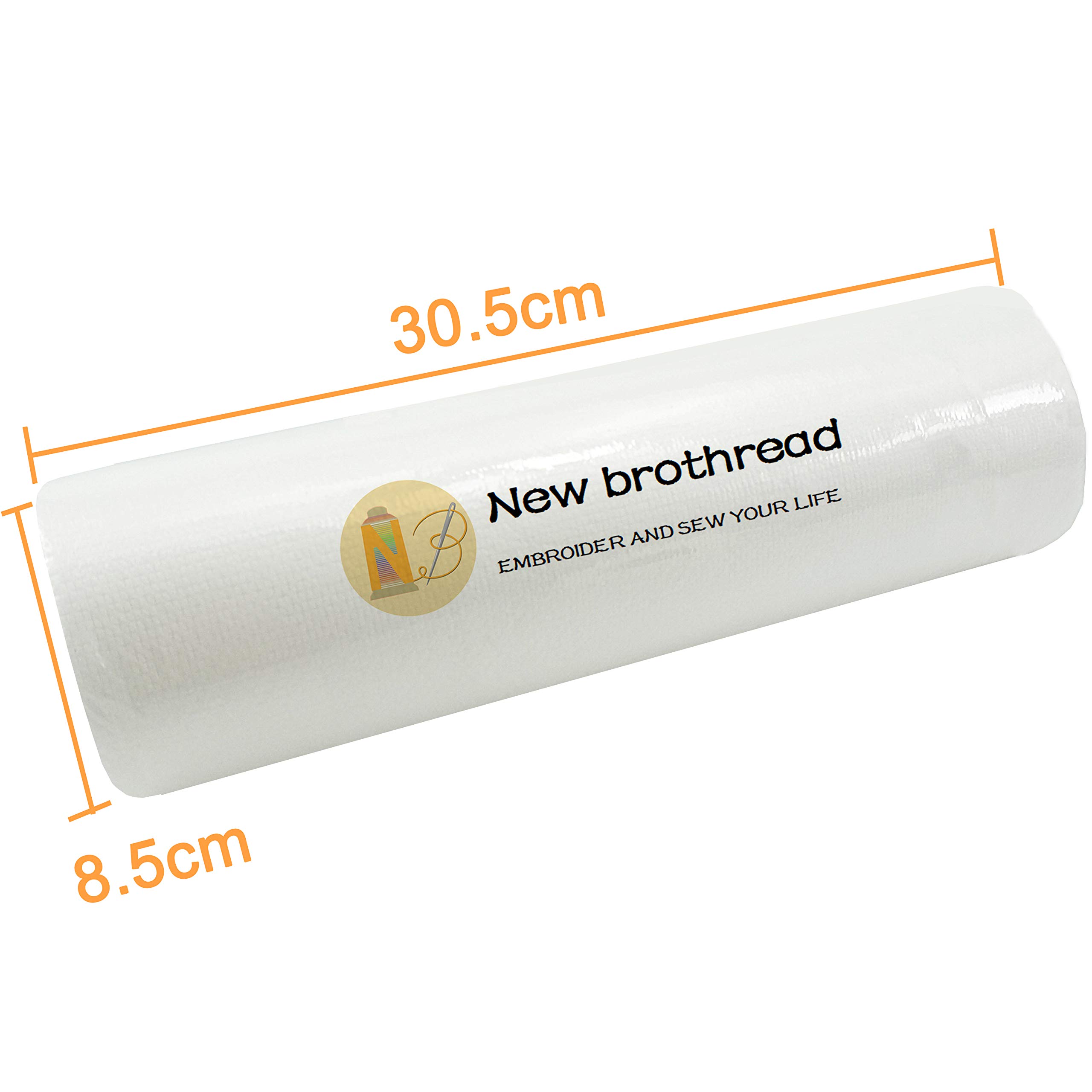 New brothread Fusible Iron on No Show Mesh Machine Embroidery Stabilizer Backing 12" x 25 Yd roll - Light Weight 1.8 oz - 3 Options - Tear Away/Cut Away/No Show Mesh