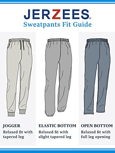 Jerzees mens Fleece Sweatpants, Open Bottom - Black, Large US