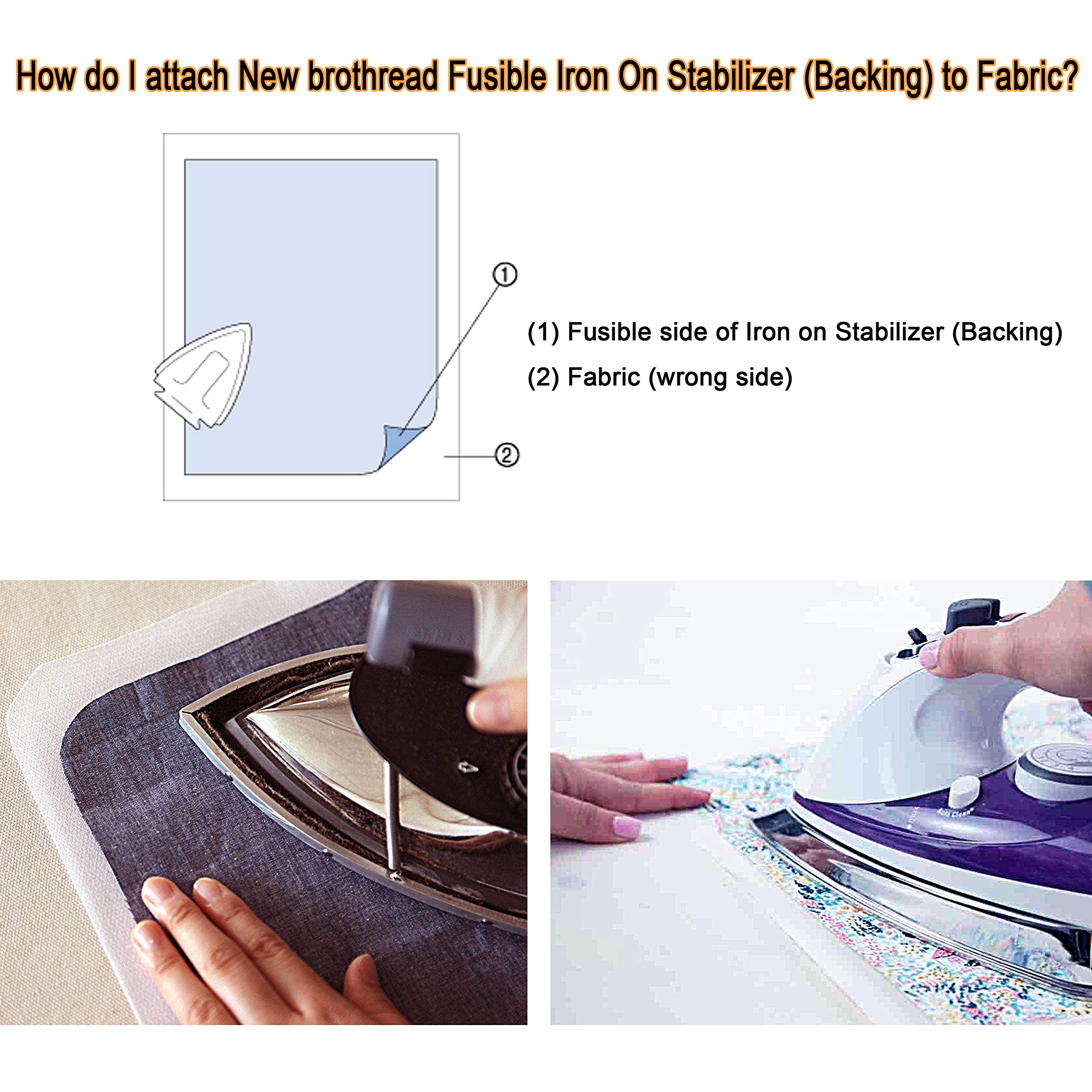 New brothread Fusible Iron on No Show Mesh Machine Embroidery Stabilizer Backing 12" x 25 Yd roll - Light Weight 1.8 oz - 3 Options - Tear Away/Cut Away/No Show Mesh