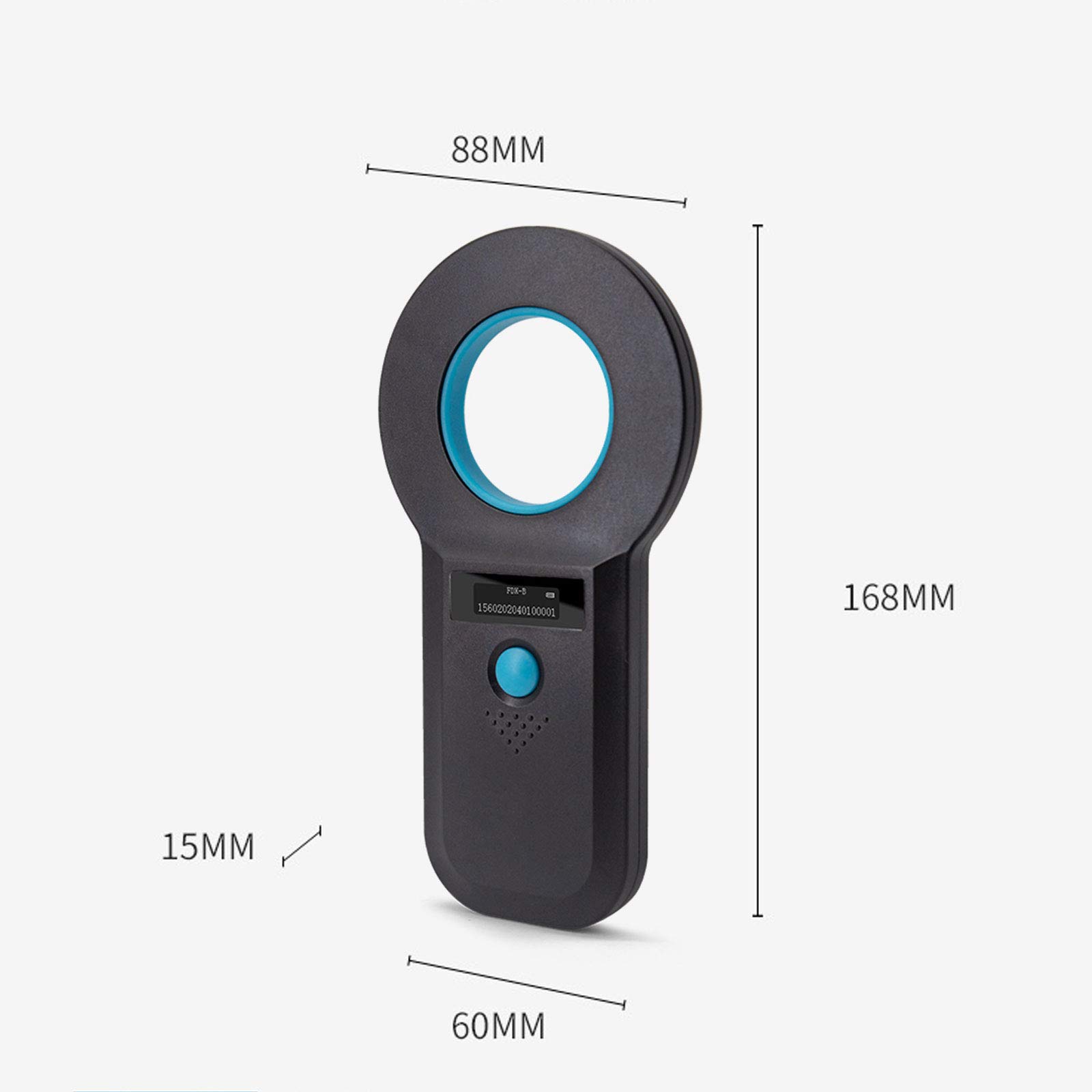 Bluetooth Animal Microchip Tag Reader Scanner, Symcode Wireless RFID EMID Animal Handheld Reader Pet ID Scanner Rechargeable Animal Chip Scanner Pet Tag Scanner FDX-B(ISO 11784/11785) ID64 RFID